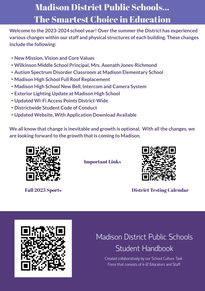 Superintendent's Office - Our District - Madison District Public Schools